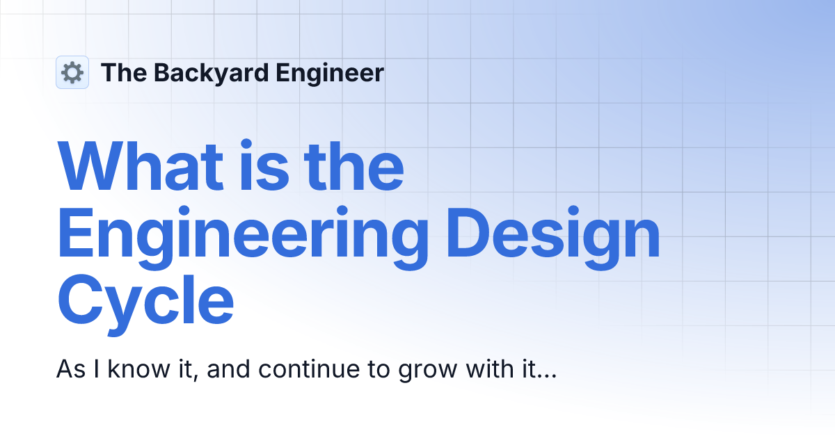What is the Engineering Design Cycle | The Backyard Engineer