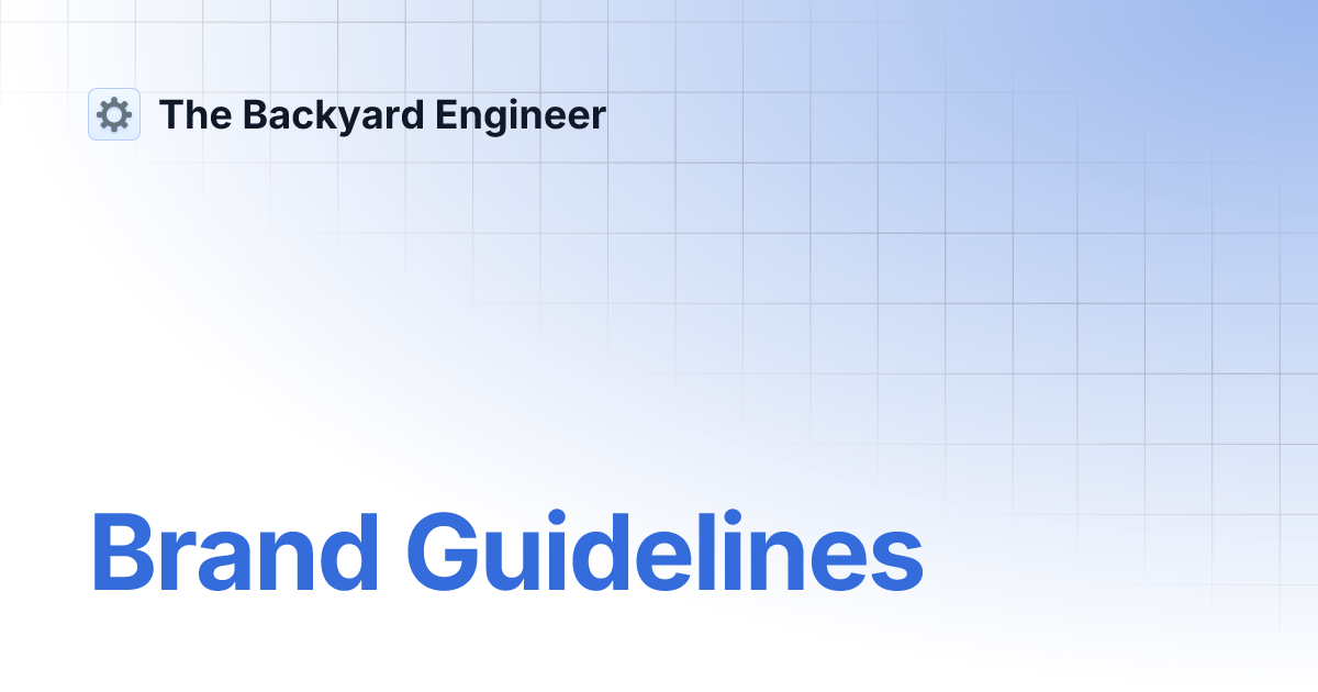 Brand Guidelines | The Backyard Engineer